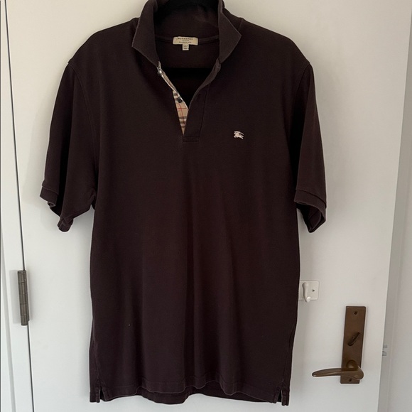 Burberry | Shirts | Burberry London Classic Fit Dk Brown Polo Shirt ...